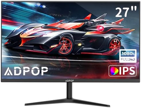 Amazon.com: ADPOP 27 Inch Monitor FHD 1080p 75Hz Gaming Monitor Home ...