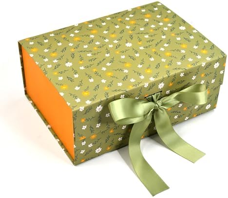 RBS® - Foldable Gift Boxes for Packaging with Ribbon 23 x 16 x 10cm (1 ...