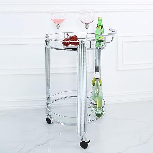 Modern Chrome Serving Drink Drinks Hostess Portable Push Tea Trolley ...