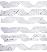 Amazon.com: SANNO Christmas Wired Ribbon, White Gold Wired Ribbon ...