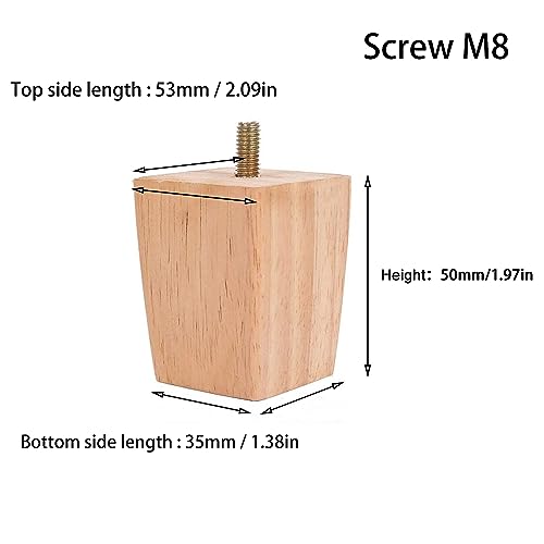 Ianulus Solid Wood Furniture Legs, 4 Pack Wooden Furniture Legs, Wood ...