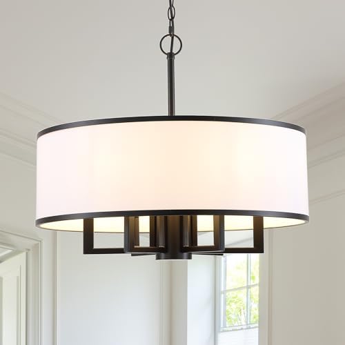 24" 6-Light Drum Chandelier, Modern Large Drum Pendant Light Fixtures ...