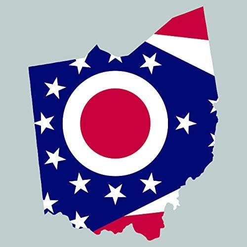 Amazon.com: Ohio State Shaped Flag Sticker Self Adhesive Vinyl Decal ...