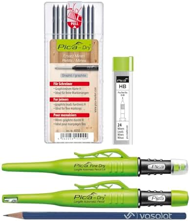 Pica Marker Set - Fine Dry 0.9 + Dry + 10 Refills Graphite Hardness H ...