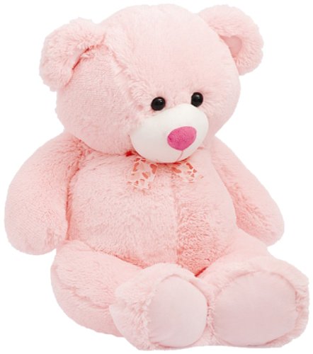 Buy Dimpy Stuff Pink Sitting Teddy with Bow Soft Toy, Pink Online at ...