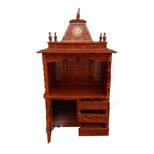 Hand Carved Wooden Pooja Temple Pooja Mandir Mandapam Home Temple ...