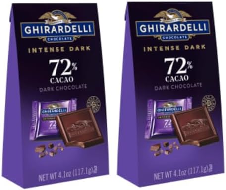 Amazon.com: GHIRARDELLI Intense Dark Chocolate Bar, 72% Cacao, 3.5 Oz ...