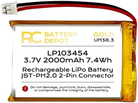 Amazon.com: 3.7V 103450 2000mAh Lithium Polymer ion Battery ...
