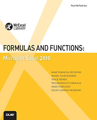 Formulas And Functions Microsoft Excel 2010 Mrexcel Library By Mcfedries Paul 23 April 2010