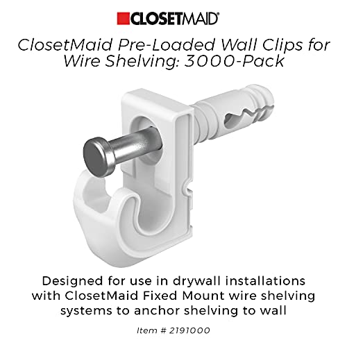 Snapklik.com : ClosetMaid 21910 Pre-Loaded Wall Clips For Wire Shelving
