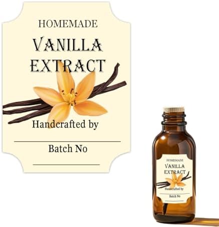Amazon.com: 40 Pcs Vanilla Extract Labels 2 * 3 Inch Handmade Stickers ...