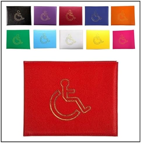 AlezyB - 1x Red Disabled Badge Holder, PU Leather Badge Wallet ...