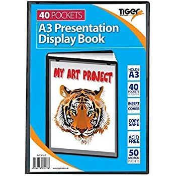 Tiger A3 Premium Black Zip Up Presentation Display Book Folder ...