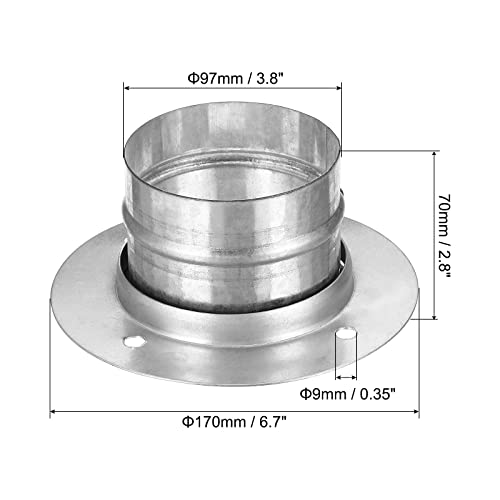 PATIKIL 4″ Duct Connector, Metal Flange Fitting Duct Air Tight ...