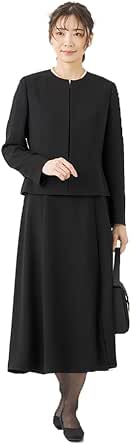 Amazon | [CARETTE] 1003601ミドル着丈のジャケットと前開きワンピースのブラックフォーマル (7号) | フォーマルドレス 通販