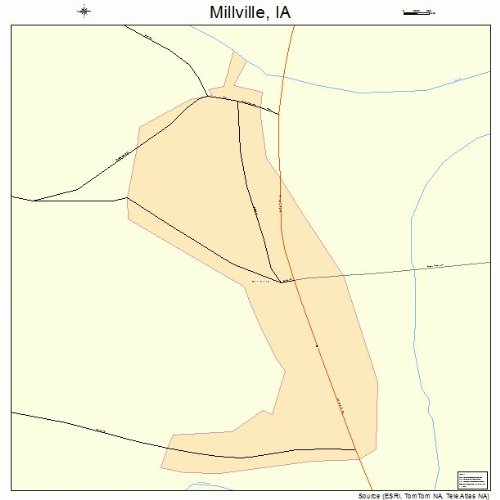 Amazon.com: Large Street & Road Map of Millville, Iowa IA - Printed ...