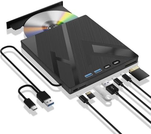 Amazon.com: External Blu Ray Drive, 4K Portable Blu Ray Burner USB 3.0 ...