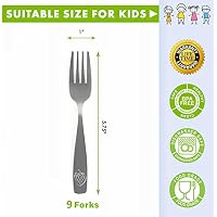 Amazon.com: 9 Piece Stainless Steel Kids Forks - Child and Toddler Safe ...