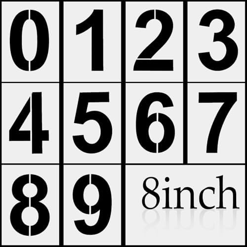 Amazon.com: Plastic Number Stencils 8 Inch Reusable Digital Painting ...
