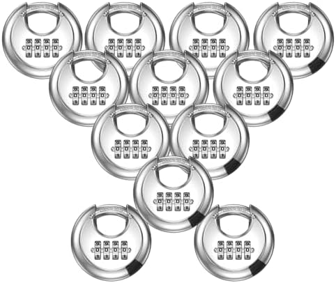 Pack of 12 Jansel Stainless Steel 4-Digit Combination Discus Padlock ...