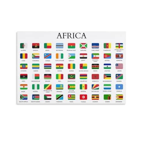 Amazon.com: Countries of Africa Poster – Educational African Flags and ...