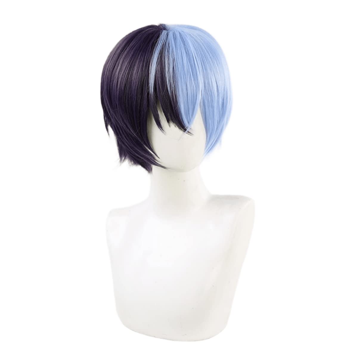 Amazon.com: Xingwang Queen Anime Cosplay Wig Short Blue Purple Mixed ...