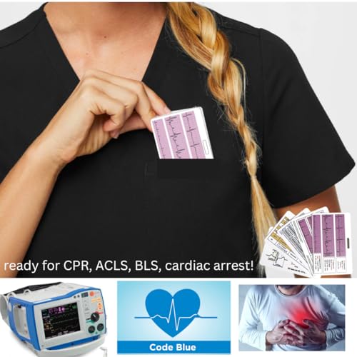 Snapklik.com : MOMOZEE EKG Nursing Cardiac Badge Cards, Telemetry Rn ICU Nurse EKG Cardiac ...