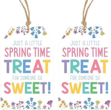 Amazon.com: Anwyll Spring Gift Tags with String - 50Pcs Happy Spring ...