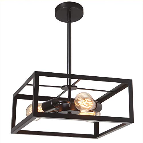 Heircido 3-Lights Kitchen Island Light, Square Farmhouse Light Fixture ...