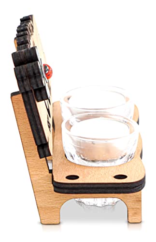 DARO Design - Schnapsbank Jahreszahl 60 Jahre Holz 2 Schnapsgläser 2 ...