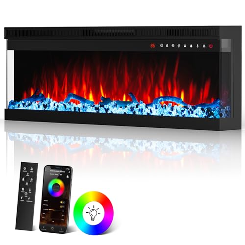 ALPACA 60'' 3 Sided Smart WiFi Electric Fireplace Wall Mounted and ...