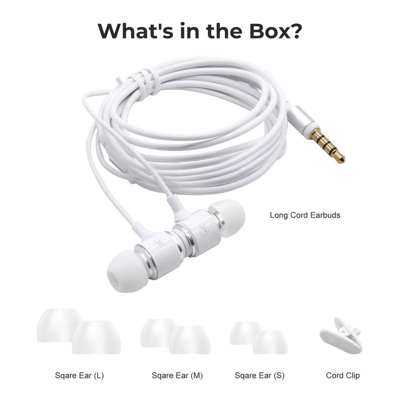 Ear Buds Wired Earbuds With Extra Long 9.8FT Cord - TV Headphones With ...