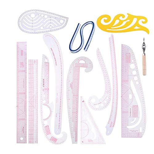arlote 13Pcs Sewing Ruler Line French Curve Ruler Cutting Mat Set ...
