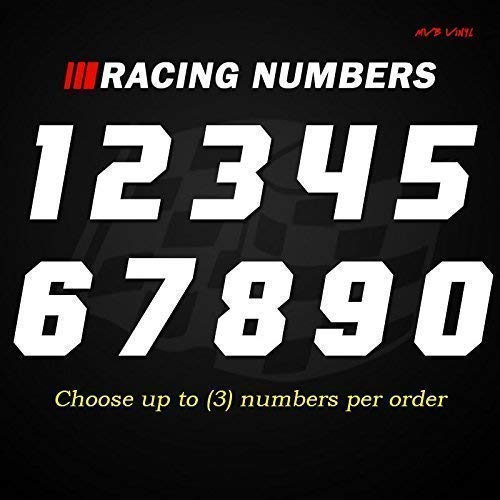 Amazon.com: Racing Numbers Vinyl Decal Sticker 630 - Plate Numbers ...