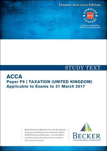 ACCA Approved - F6 Taxation UK - Finance Acts 2015 (FA2015 and Finance ...
