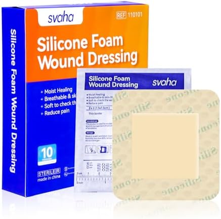 Amazon.com: 20 CT Silicone Foam Dressing 4x4, 3x3, 2x2 - Sterile ...