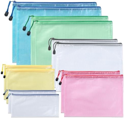 Flow fire Plastic Zip Wallets, 24 Pcs Mesh Zipper File Folders Lock ...