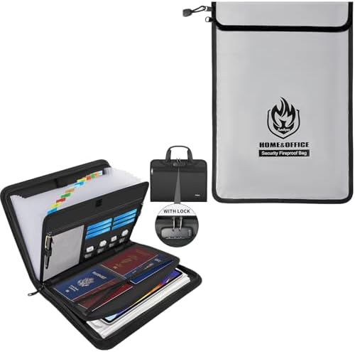 Amazon.com: Andyer Accordion Fireproof File organizer with Lock ...