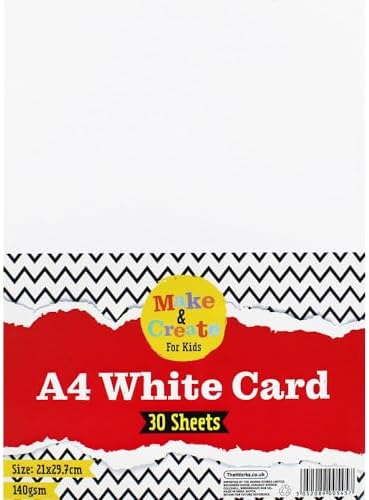 Craft UK A4 300Gsm-100 Sheets, White Card 300gsm, 29.6 x 21 x 0.1 cm ...