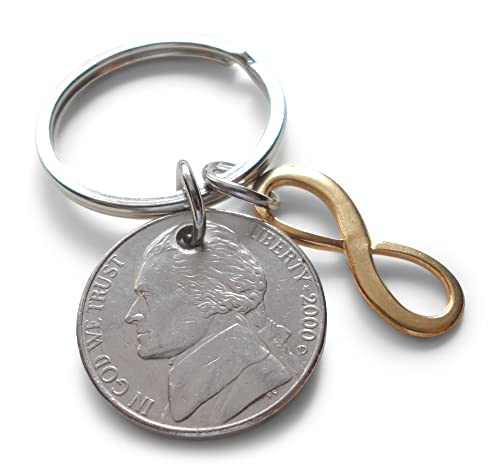 Amazon.com: Custom Nickel Keychain with Solid Brass Infinity Charm, 21 ...
