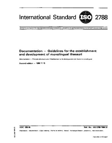 ISO 2788:1986, Documentation - Guidelines for the establishment and ...
