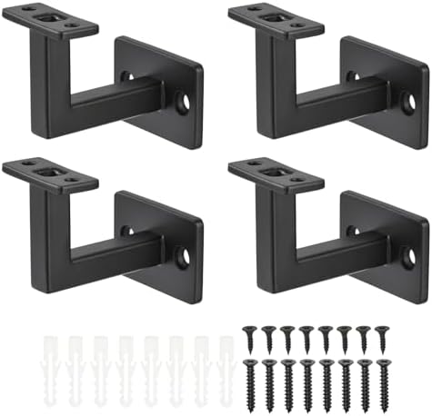 uxcell Black Fixed Swivel Hand Rail Brackets Adjustable Square Hand ...