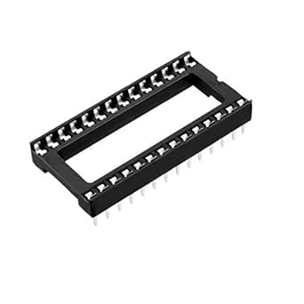 uxcell 20pcs 2.54mm Pitch Dual Row DIP IC Socket Adaptor Solder Type 28 Flat Pin 15.24mm Row ...