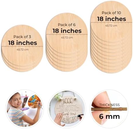 Amazon.com: 18 Pack 18 Inch Round Wood Circles for Crafts Blank Round ...