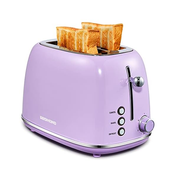 REDMOND 2 Slice Toaster Retro Stainless Steel Toaster with Bagel ...