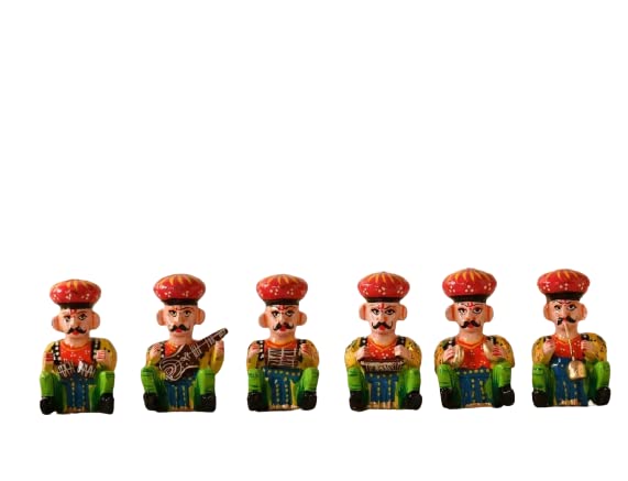 Buy The SLR Beautiful Wooden Musician Bawla Set of 6 Pcs | Traditional ...