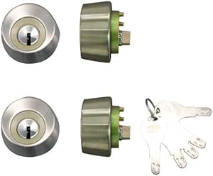 Amazon | LIXIL(リクシル) TOSTEM 勝手口ドア錠セット(GOAL D9シリンダー)丸型 シルバー DEBZ0022 | 補助錠・錠前