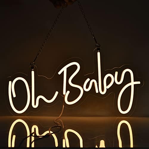 Oh Baby Neon Sign with Dimmer Switch for Baby Shower Decorations ...