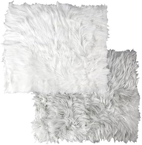 Amazon.com : Iconikal Faux Fur Baby Photoshoot Mat Set, 28" x 24", Gray ...
