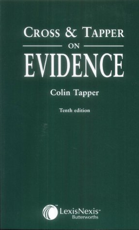 Cross and Tapper on Evidence: Tapper, Colin: 9780406950048: Amazon.com ...